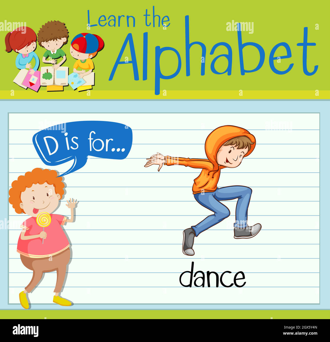Flashcard alphabet D is for dance Stock Vector Image & Art - Alamy