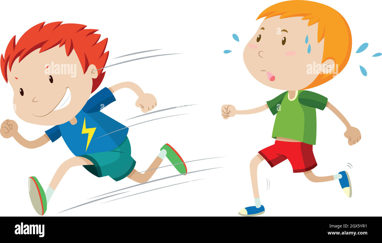 Fast runner and slow runner Stock Vector Image & Art - Alamy