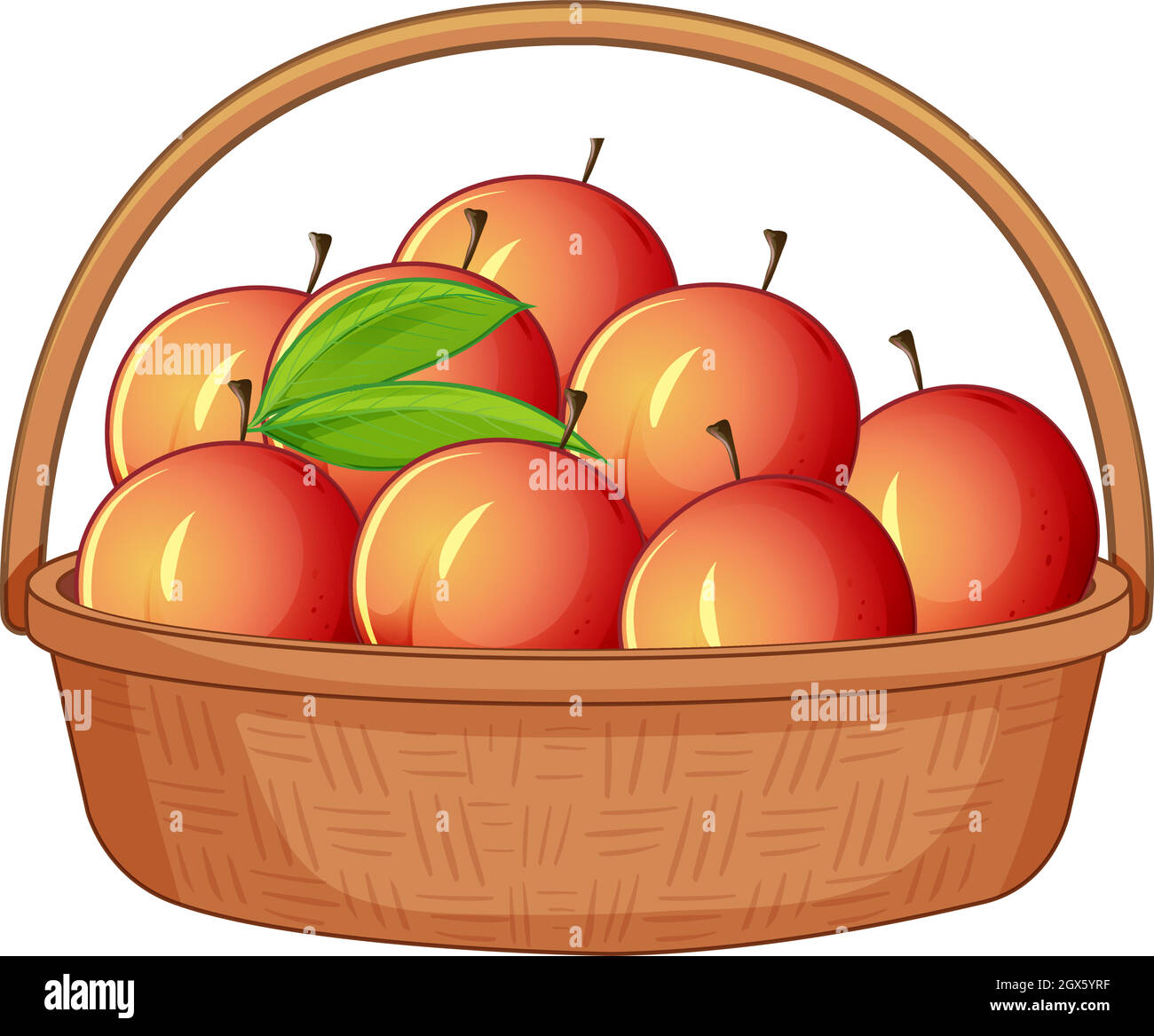 Food in wooden basket Stock Vector Images - Alamy
