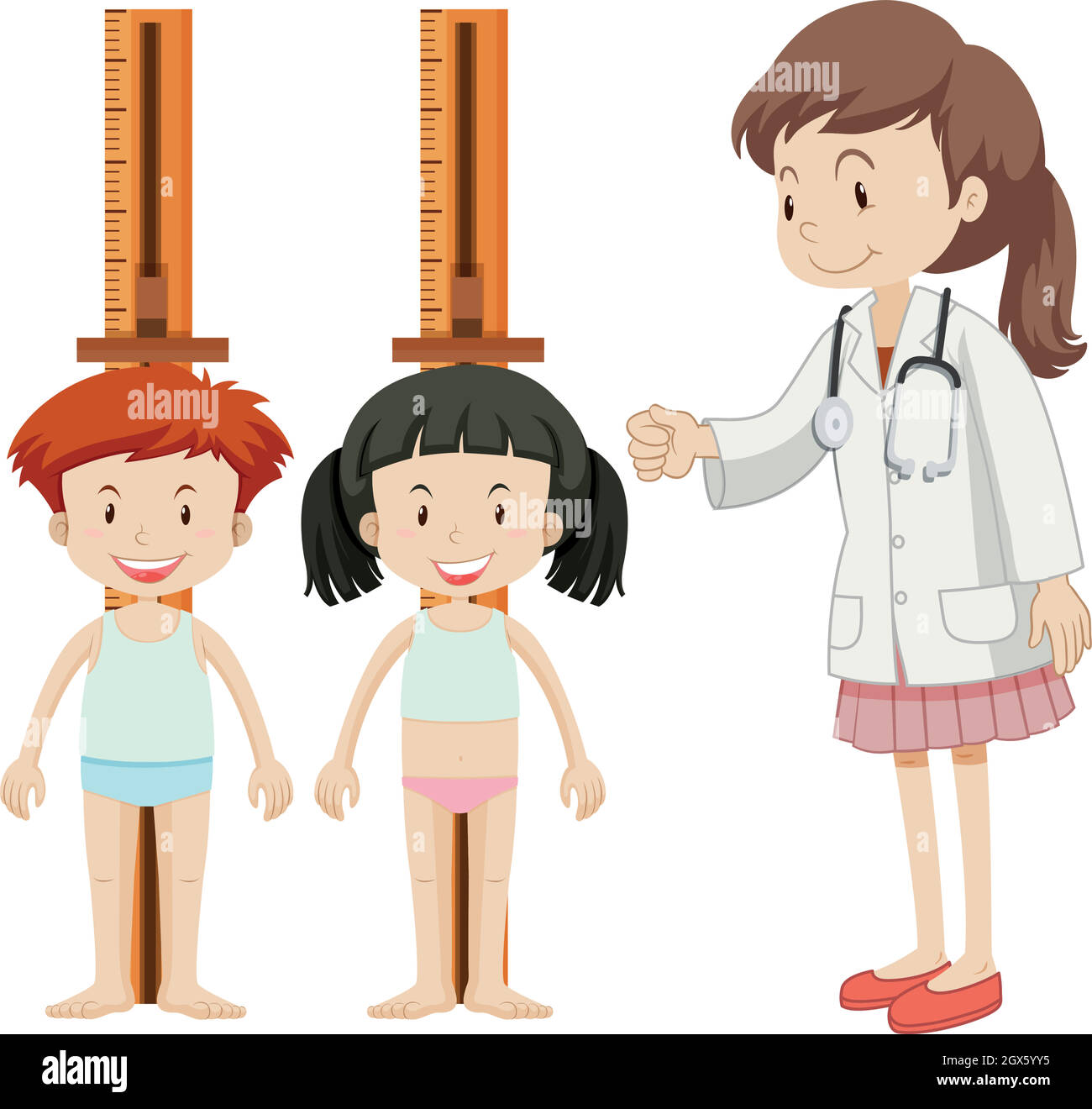 Girl measuring height Stock Vector Images - Alamy