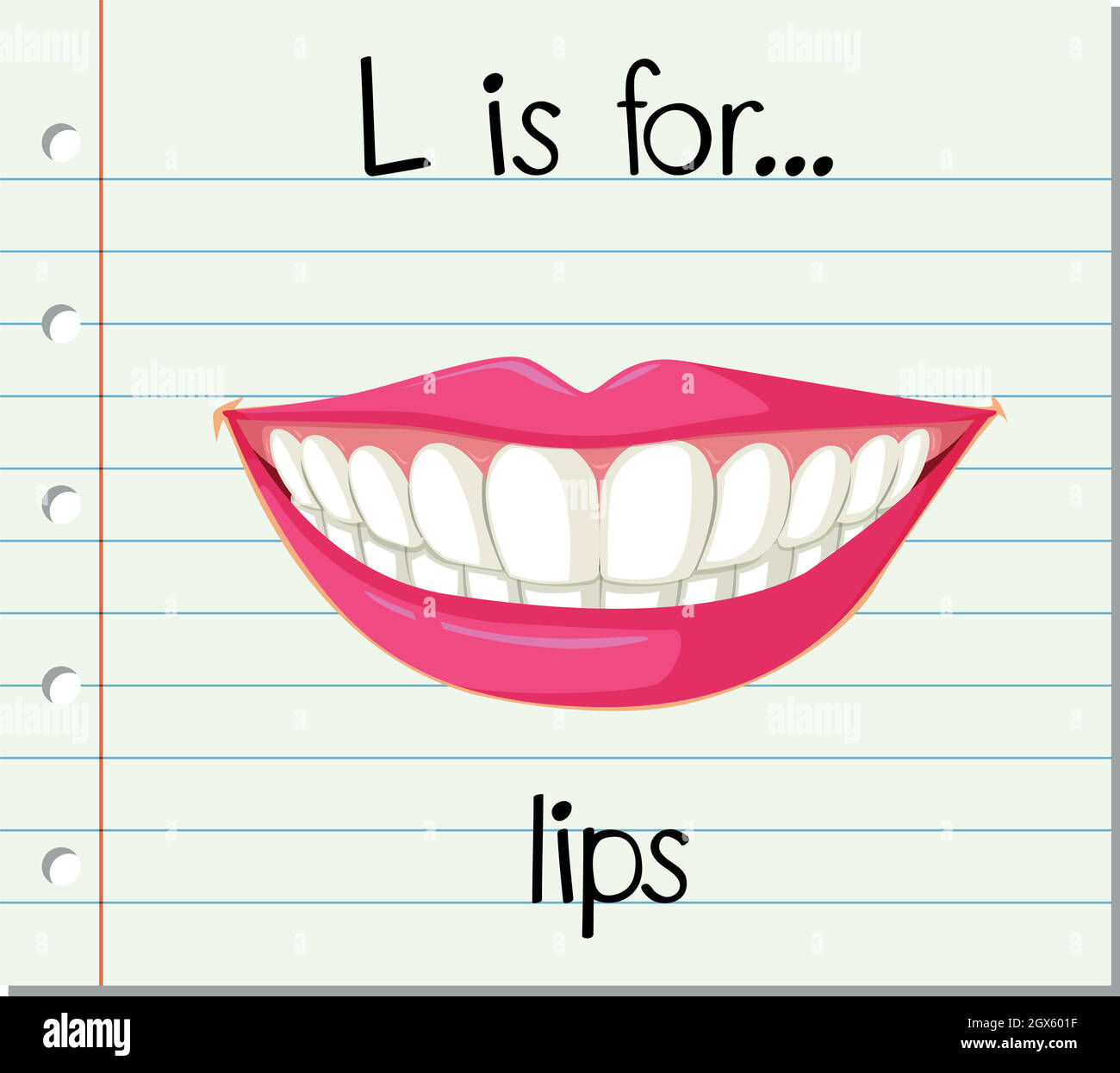 Flashcard letter L is for lips Stock Vector Image & Art - Alamy