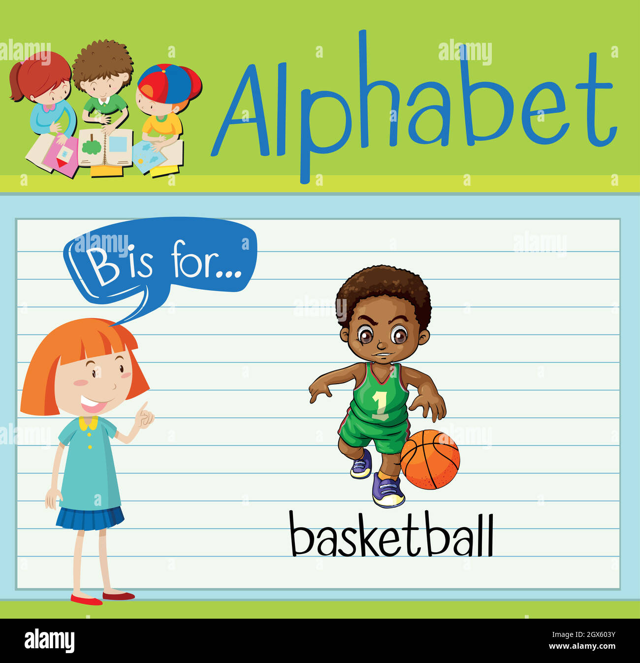 Flashcard letter B is for basketball Stock Vector Image & Art - Alamy
