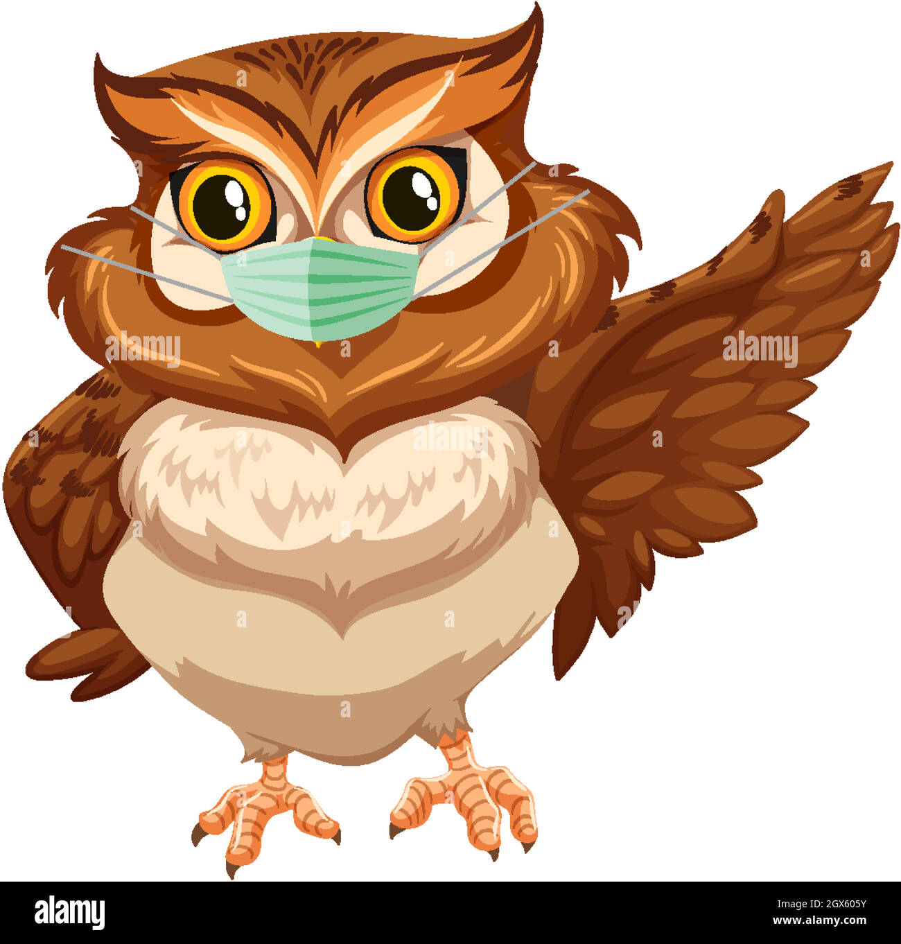 Owl cartoon character wearing mask Stock Vector Image & Art - Alamy