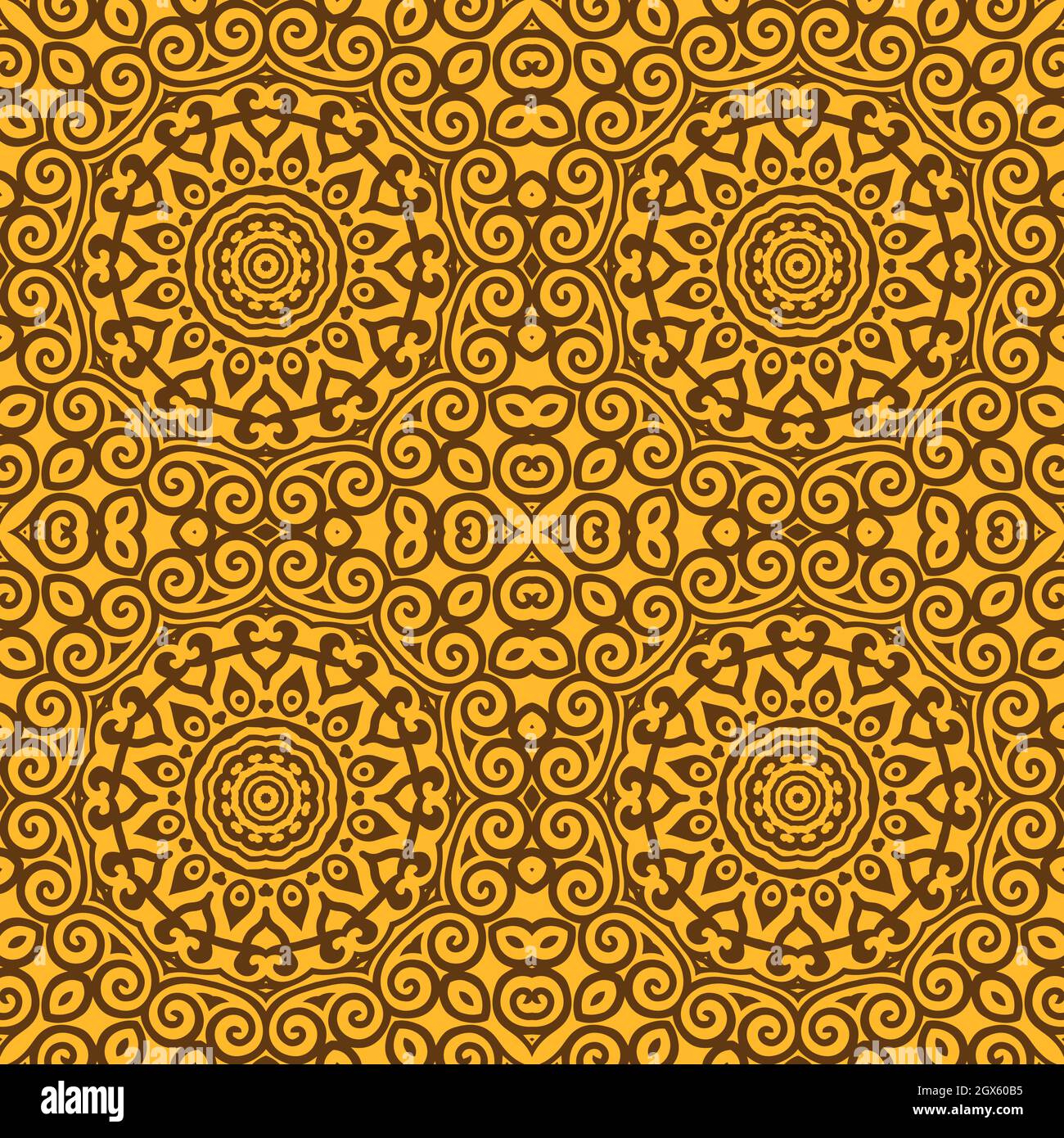 Floral seamless pattern with Mandala.Ethnic tiled ornament. Geometric ...