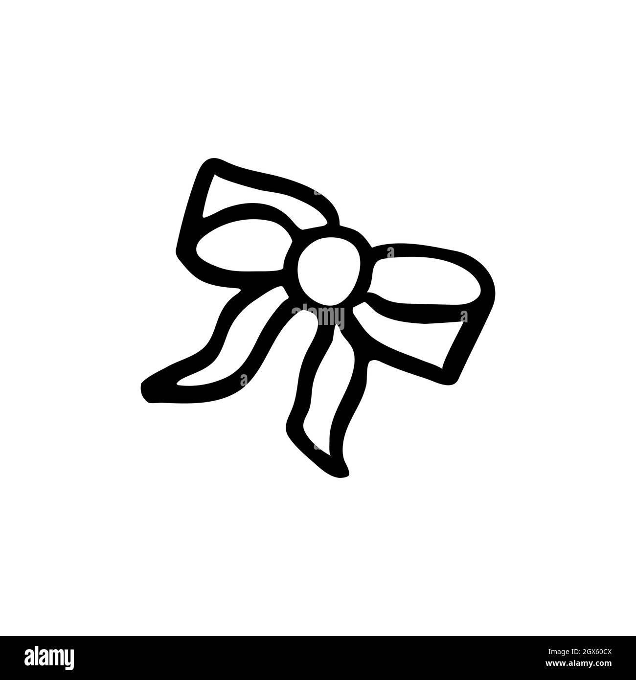 Hand drawn doodle style bow in vector. Isolated illustration on white ...