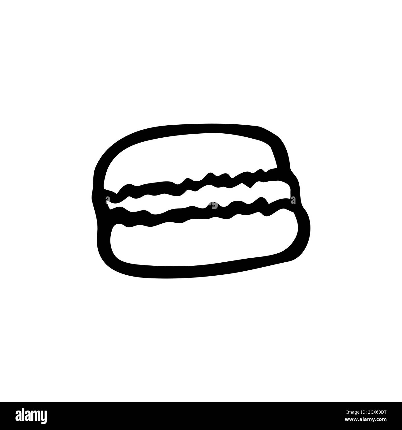 Hand drawn doodle style macaron in vector. Isolated illustration on ...