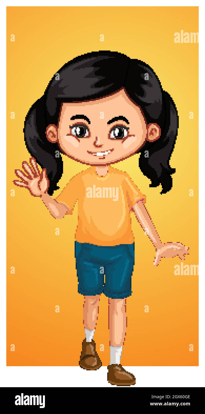 Happy girl waving hand Stock Vector Image & Art - Alamy