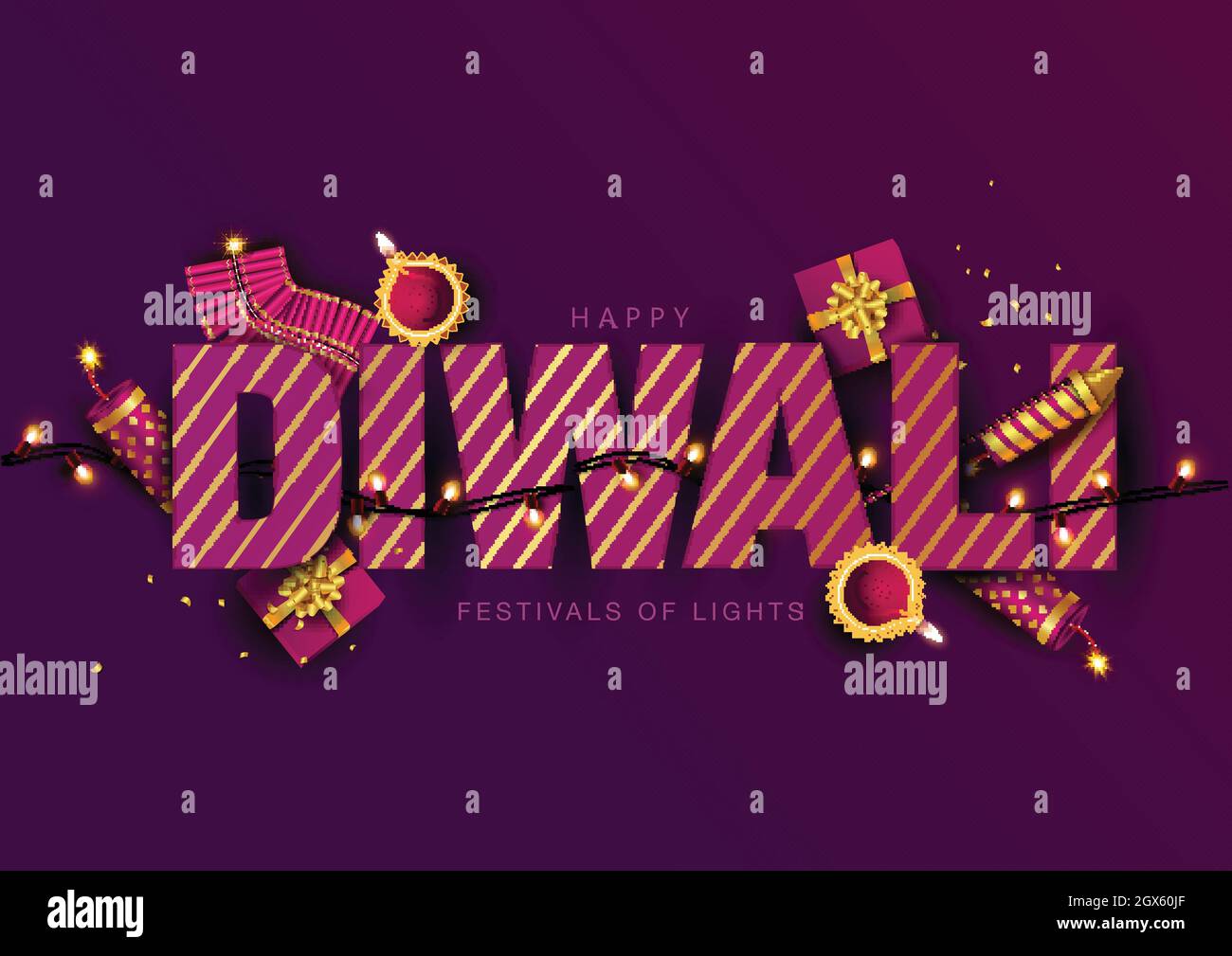 Diwali font Stock Vector Images - Alamy