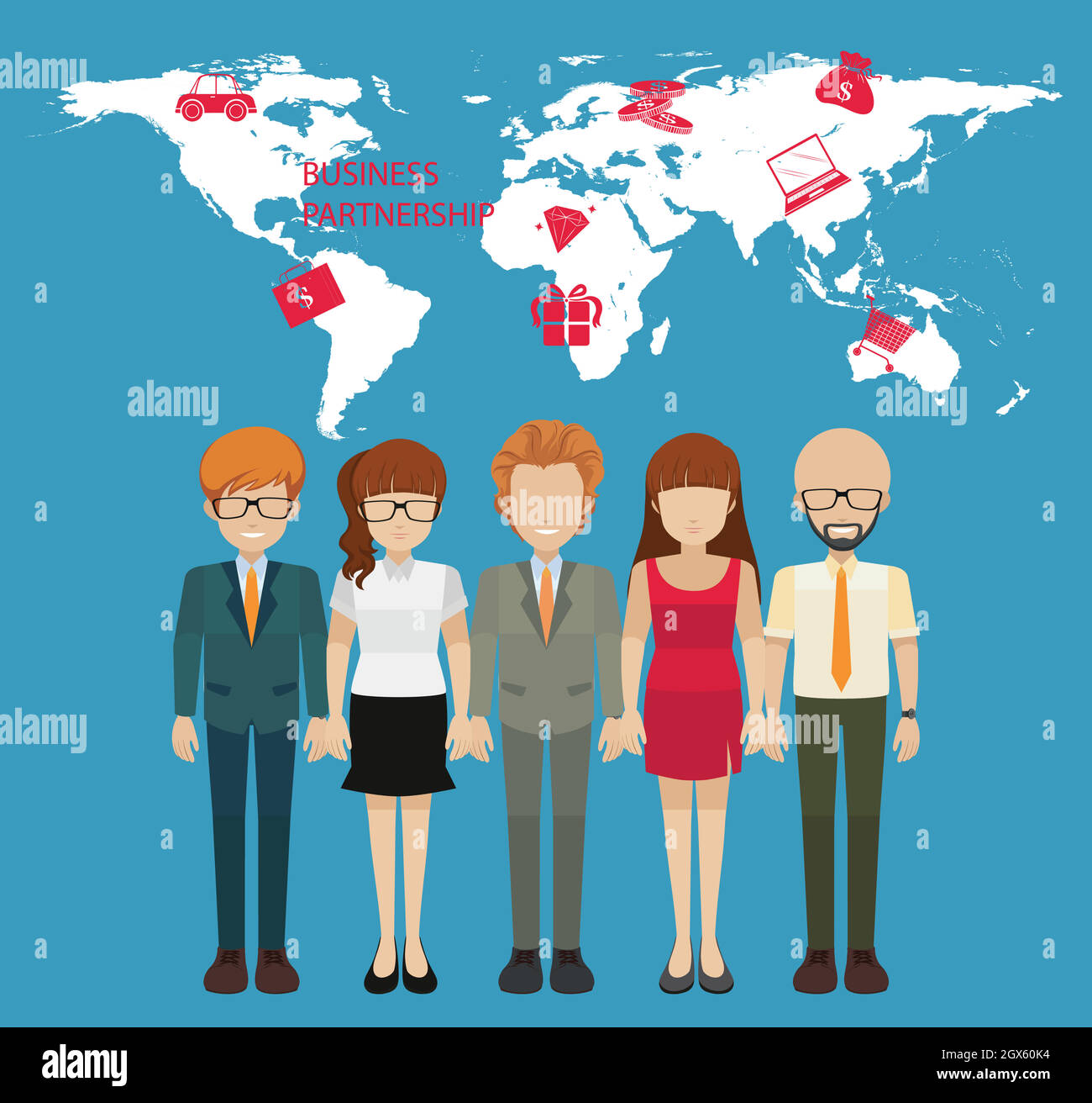 Infographic with people and business partnership Stock Vector Image ...