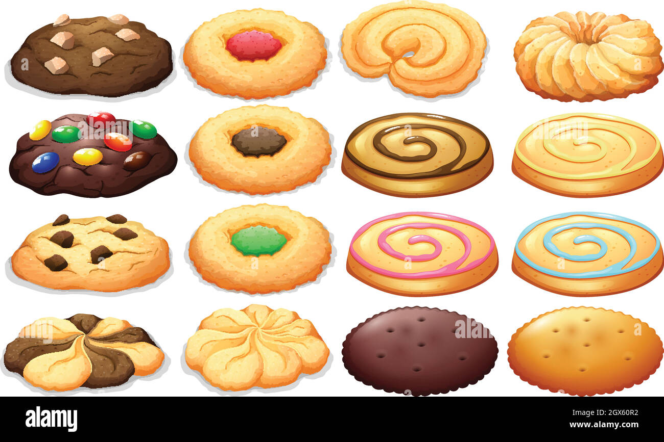 Different kind of cookies Stock Vector Image & Art - Alamy