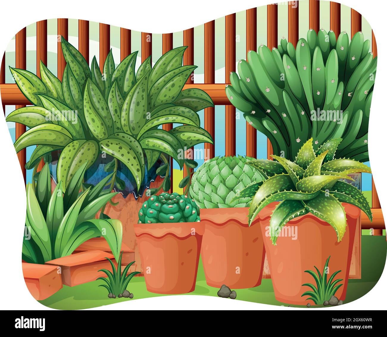 Garden fence plants Cut Out Stock Images & Pictures - Alamy