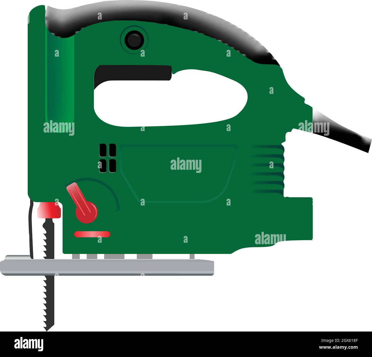 Electric jigsaw repair tool color vector illustration isolated Stock ...