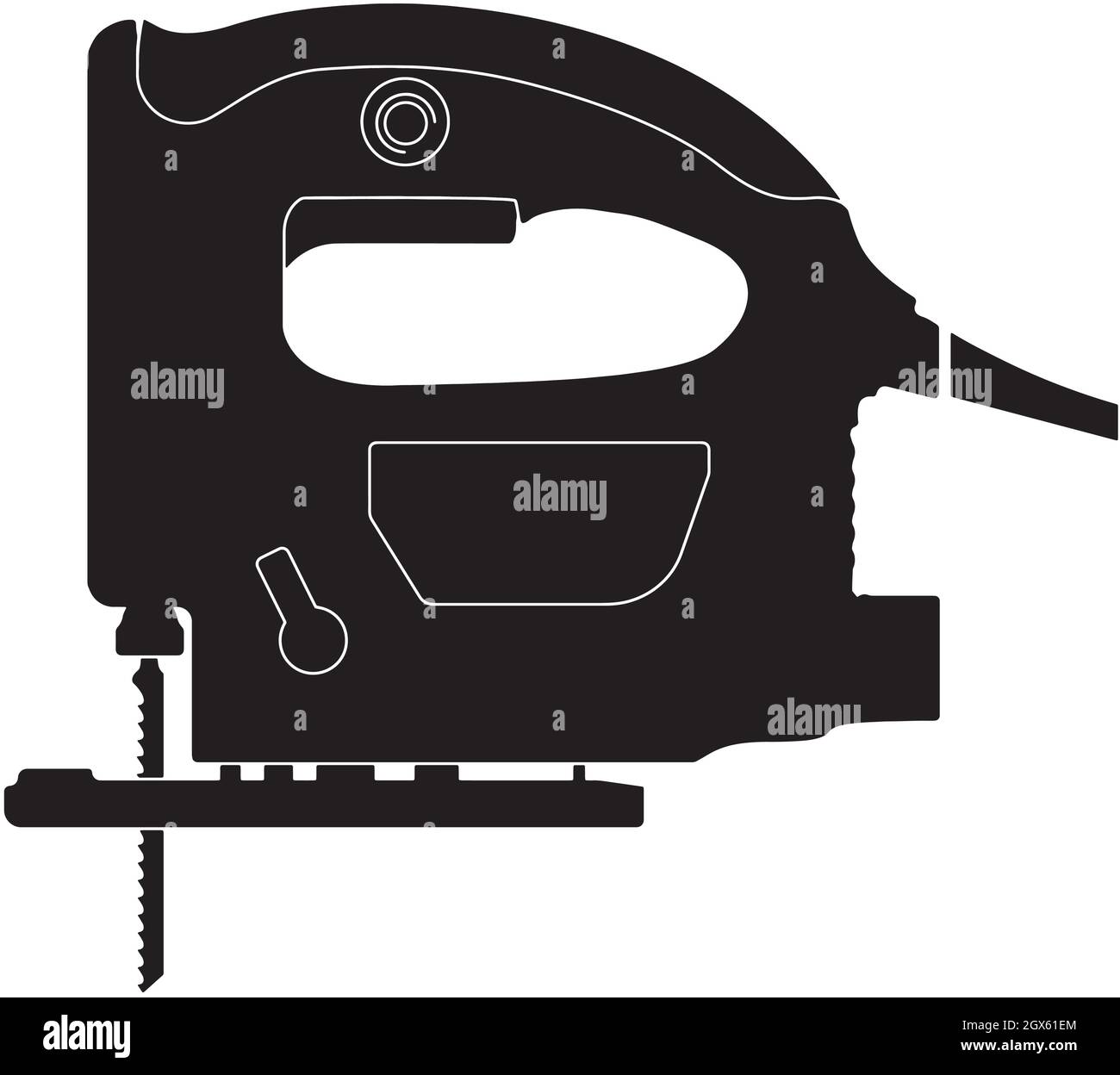 Electric jigsaw repair tool color vector illustration isolated Stock ...