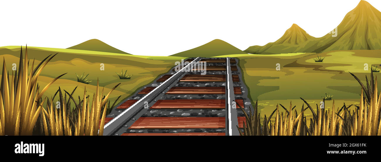 Empty landscape tracks Stock Vector Images - Alamy