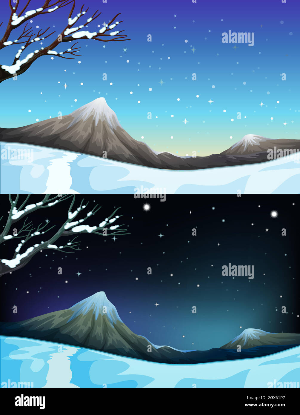 Winter day scene Stock Vector Images - Alamy