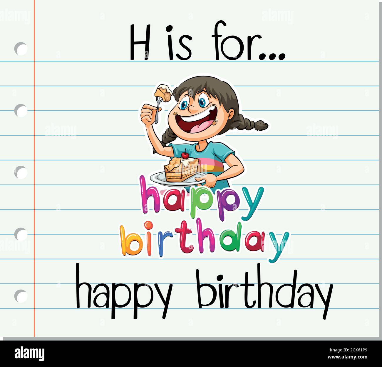 Flashcard letter H is for happy birthday Stock Vector Image & Art - Alamy