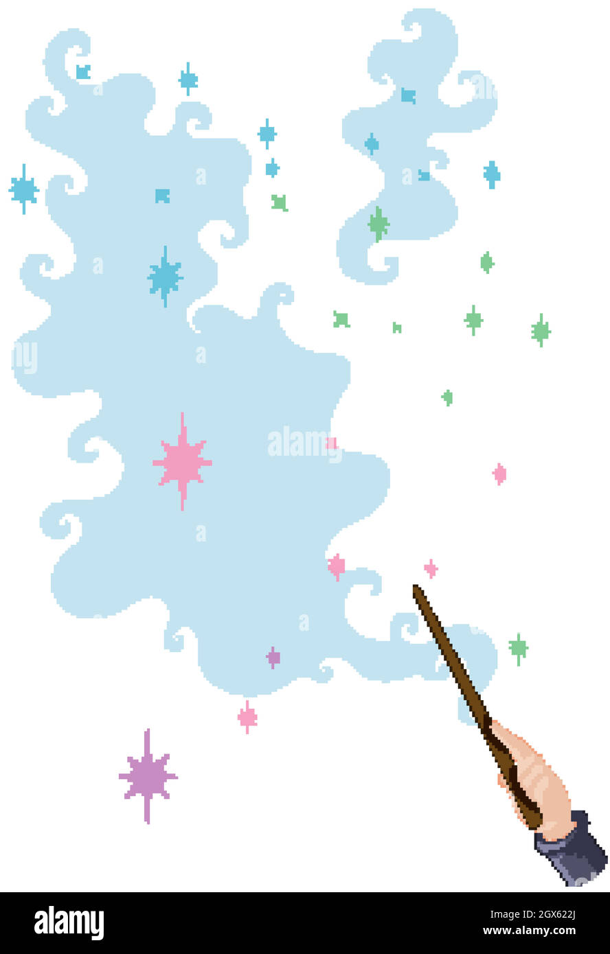 Magic wand with spell cartoon style isolated on white background Stock ...