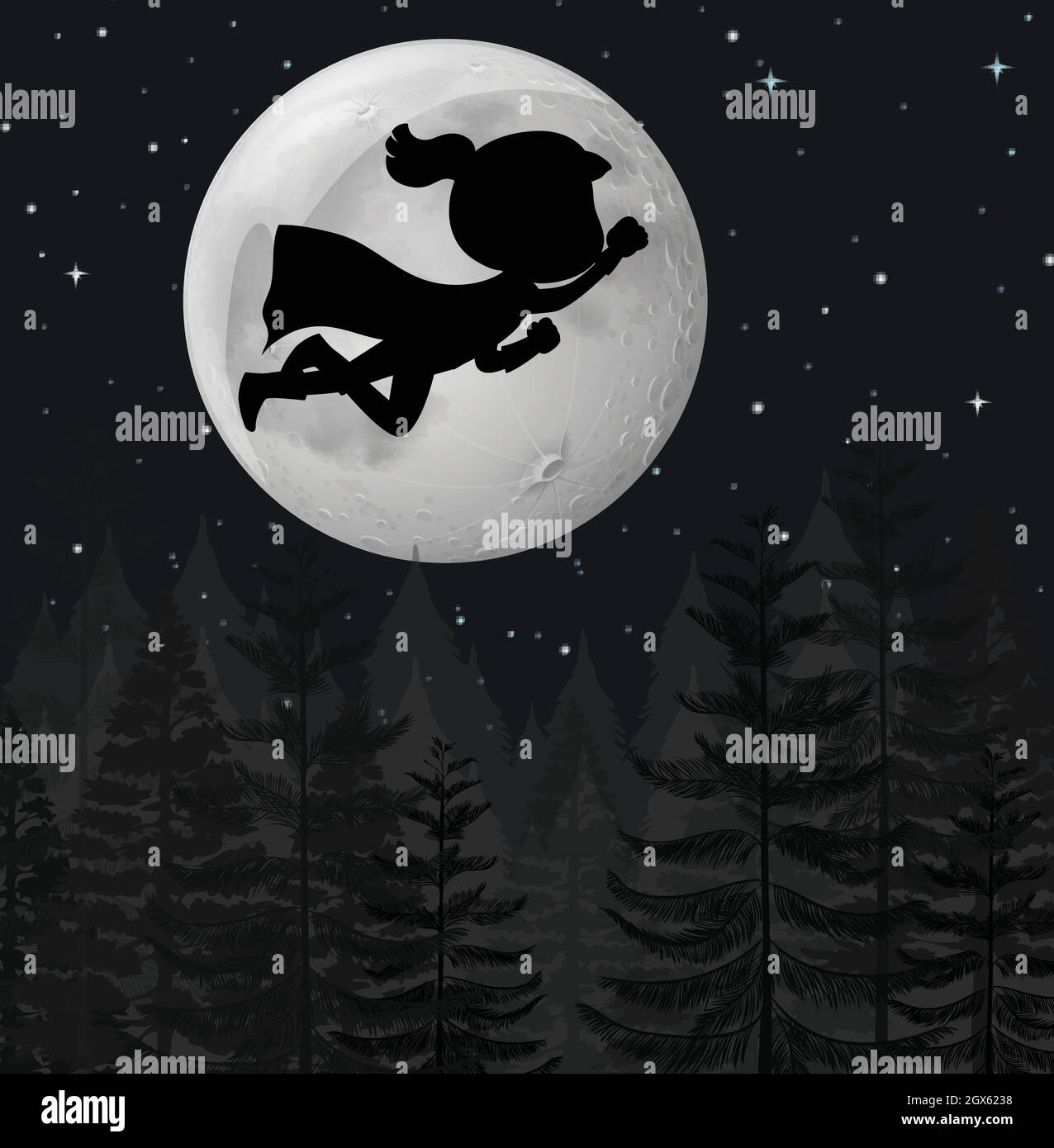 A super hero flying at night Stock Vector Image & Art - Alamy