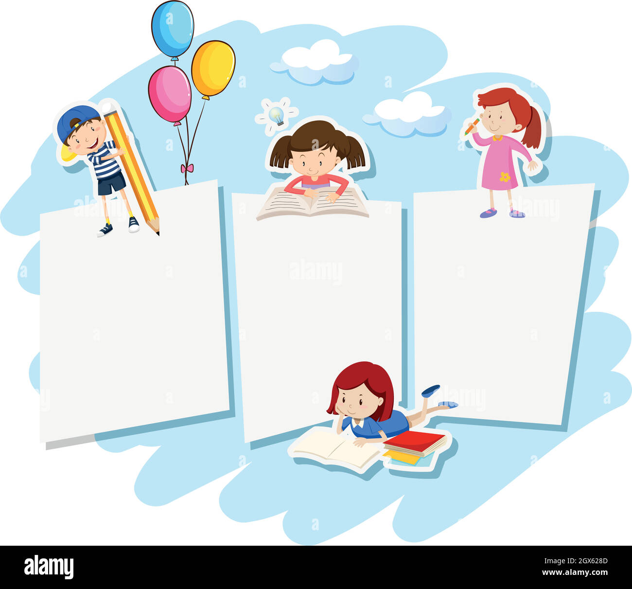A Blank Note with Children Stock Vector Image & Art - Alamy
