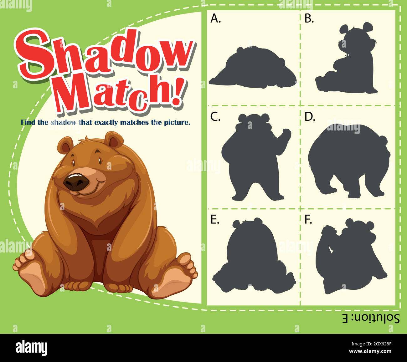 Game template for shadow matching bear Stock Vector Image & Art - Alamy