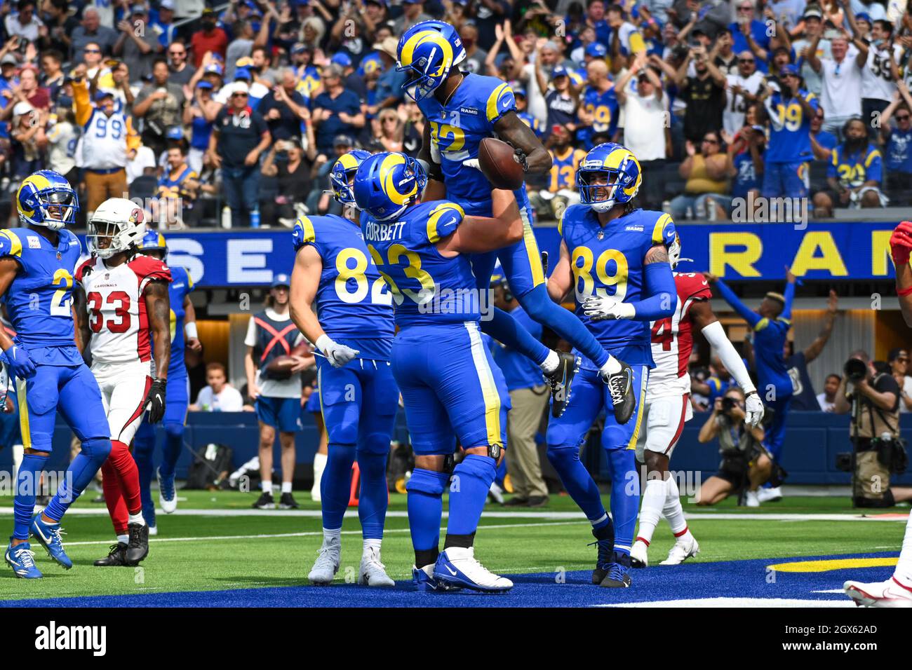 Los Angeles Rams wide receiver Van Jefferson (12) celebrates with Los ...