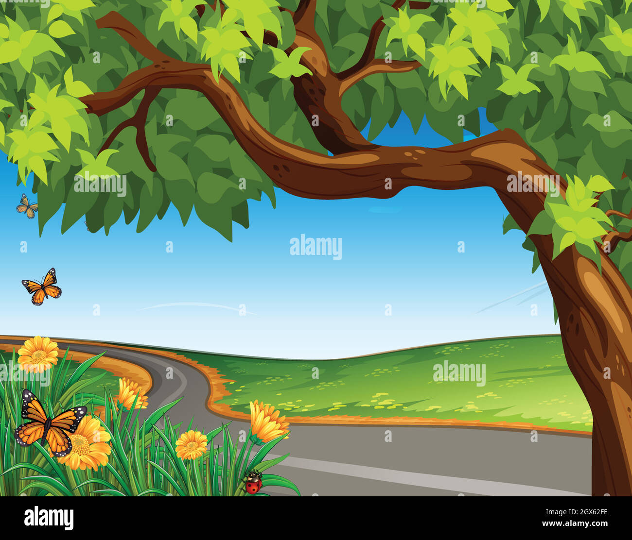 Winding tree Stock Vector Images - Alamy