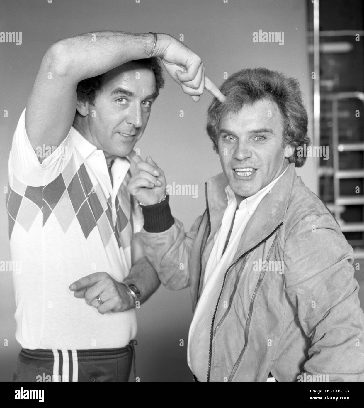 London, UK. LIBRARY. Lenny Bennett and Freddie Starr. Circa 1984. ReCap ...