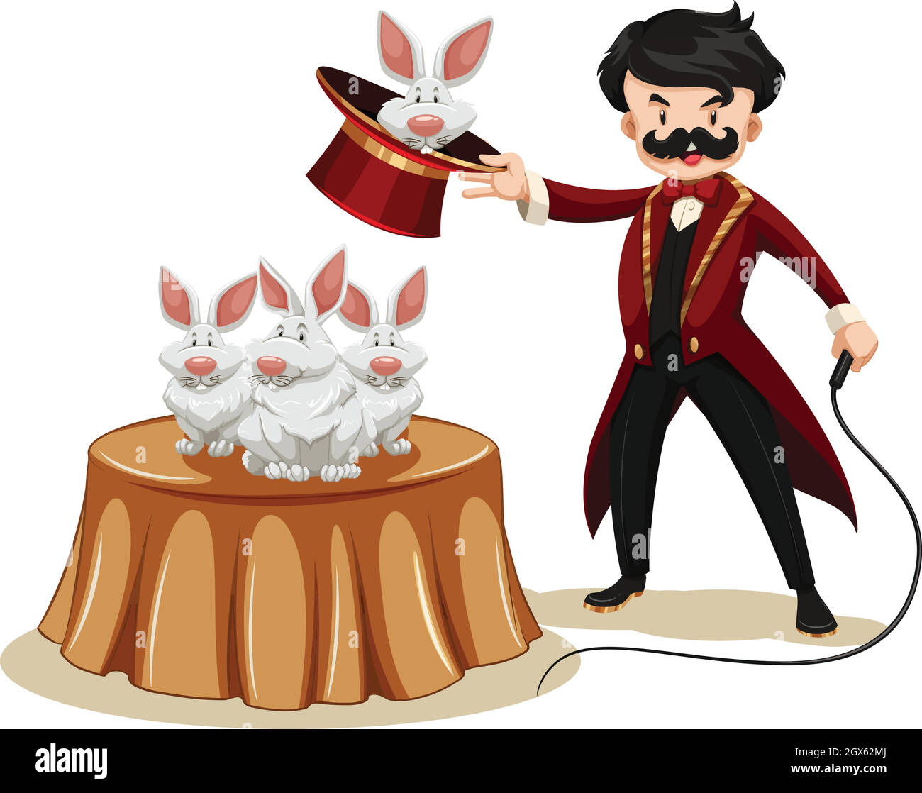 Magician and rabbits at the show Stock Vector Image & Art - Alamy
