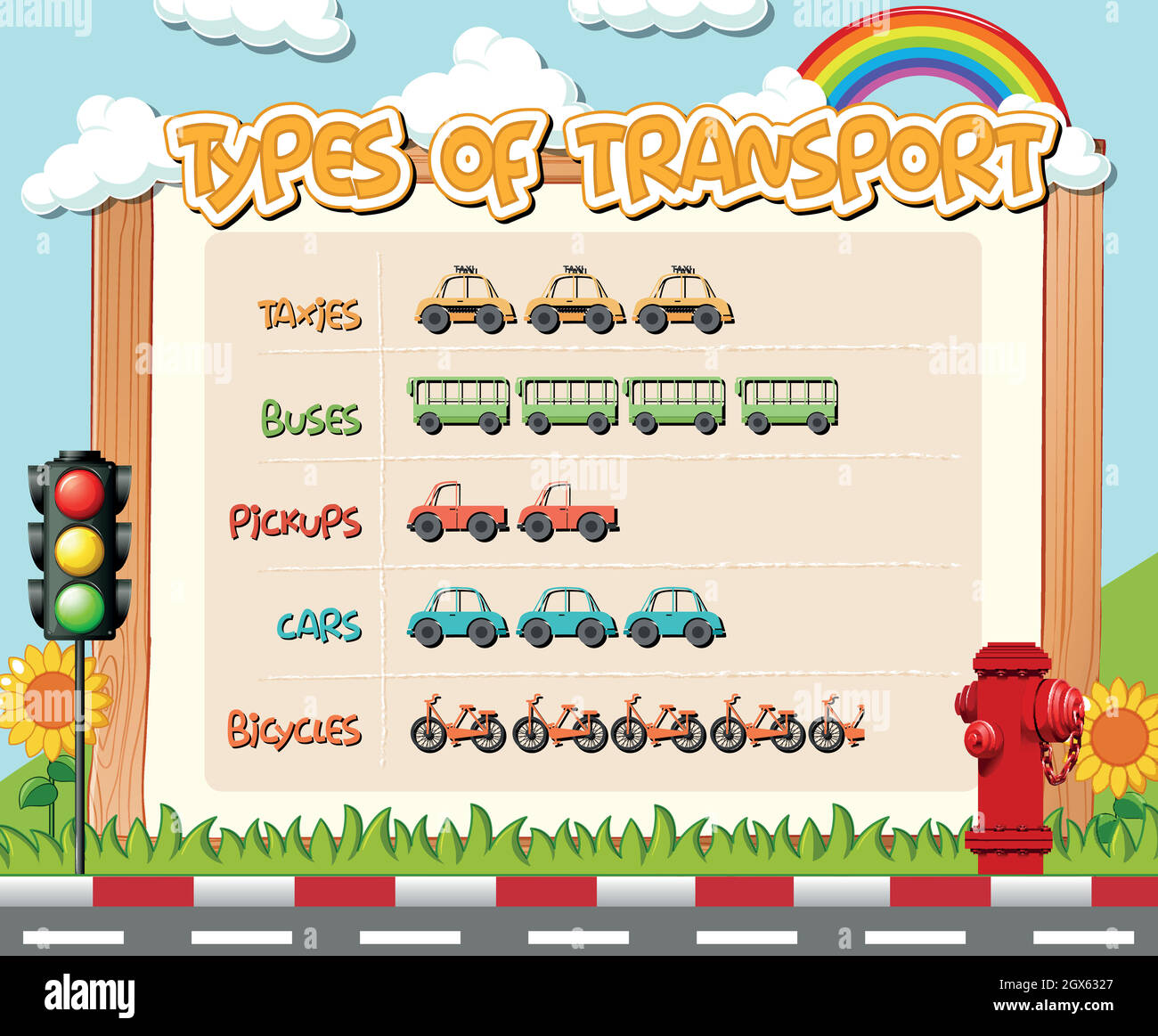 Type of transportation worksheet Stock Vector Image & Art - Alamy