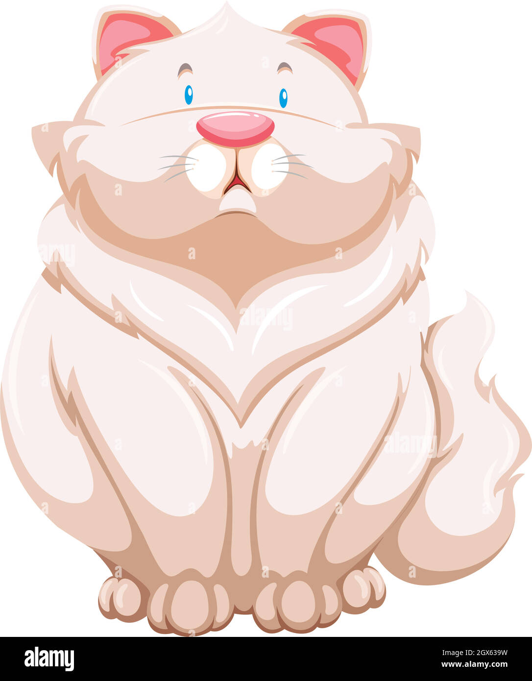 Fat white cat Stock Vector Images - Alamy