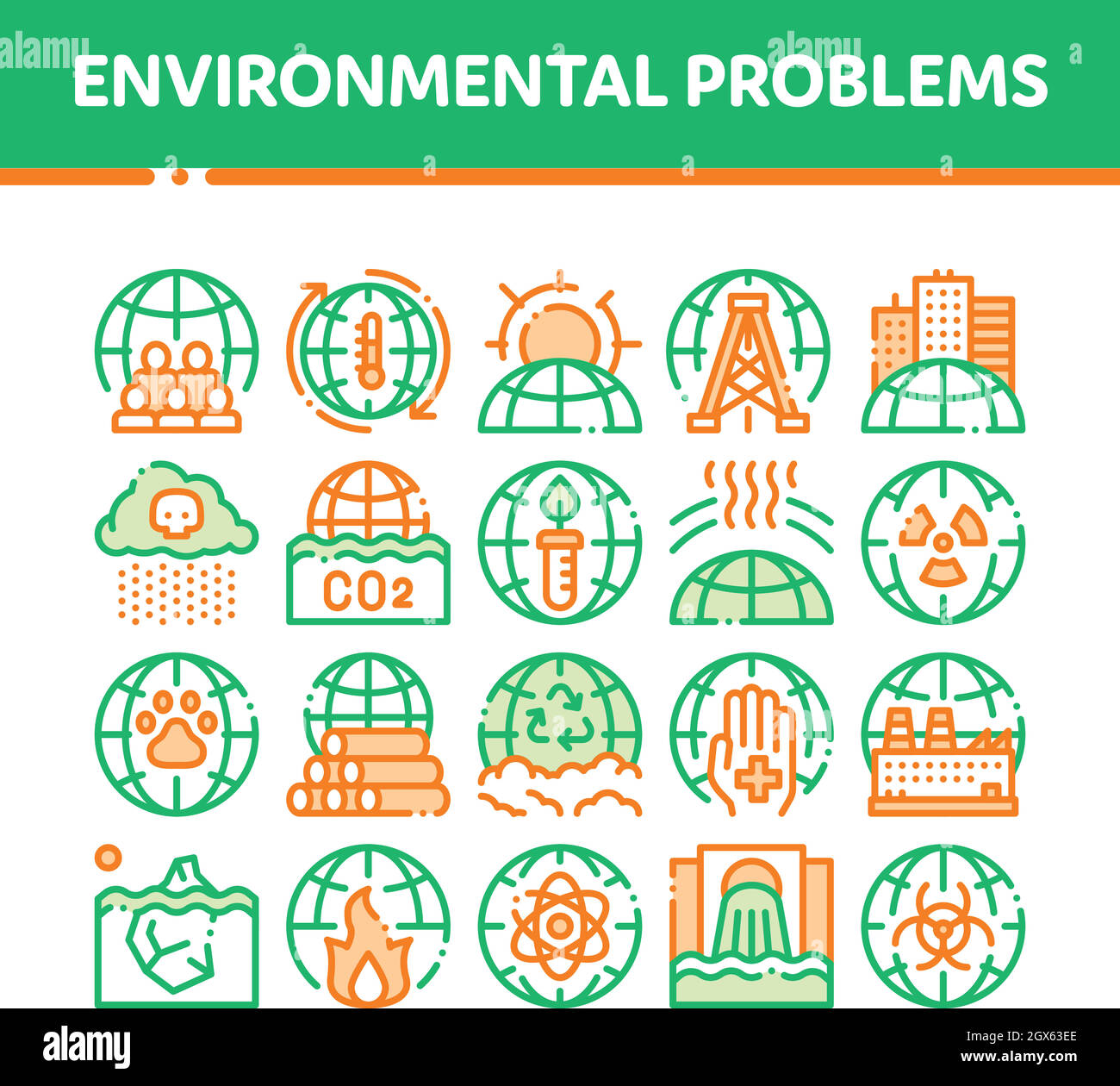 Environmental Problems Vector Thin Line Icons Set Stock Vector Image ... Environmental Problems Vector Thin Line Icons Set Stock Vector Image ...