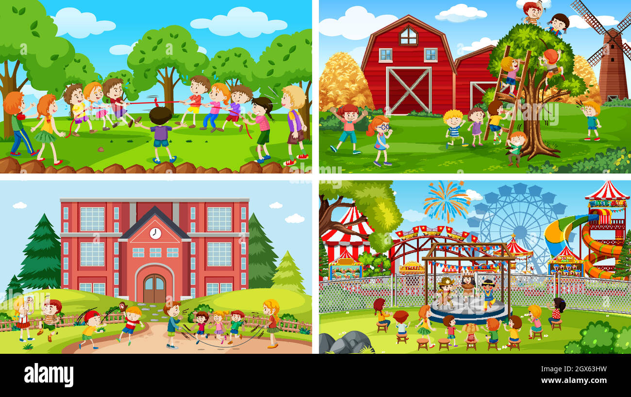 Set of scenes in nature setting Stock Vector Image & Art - Alamy
