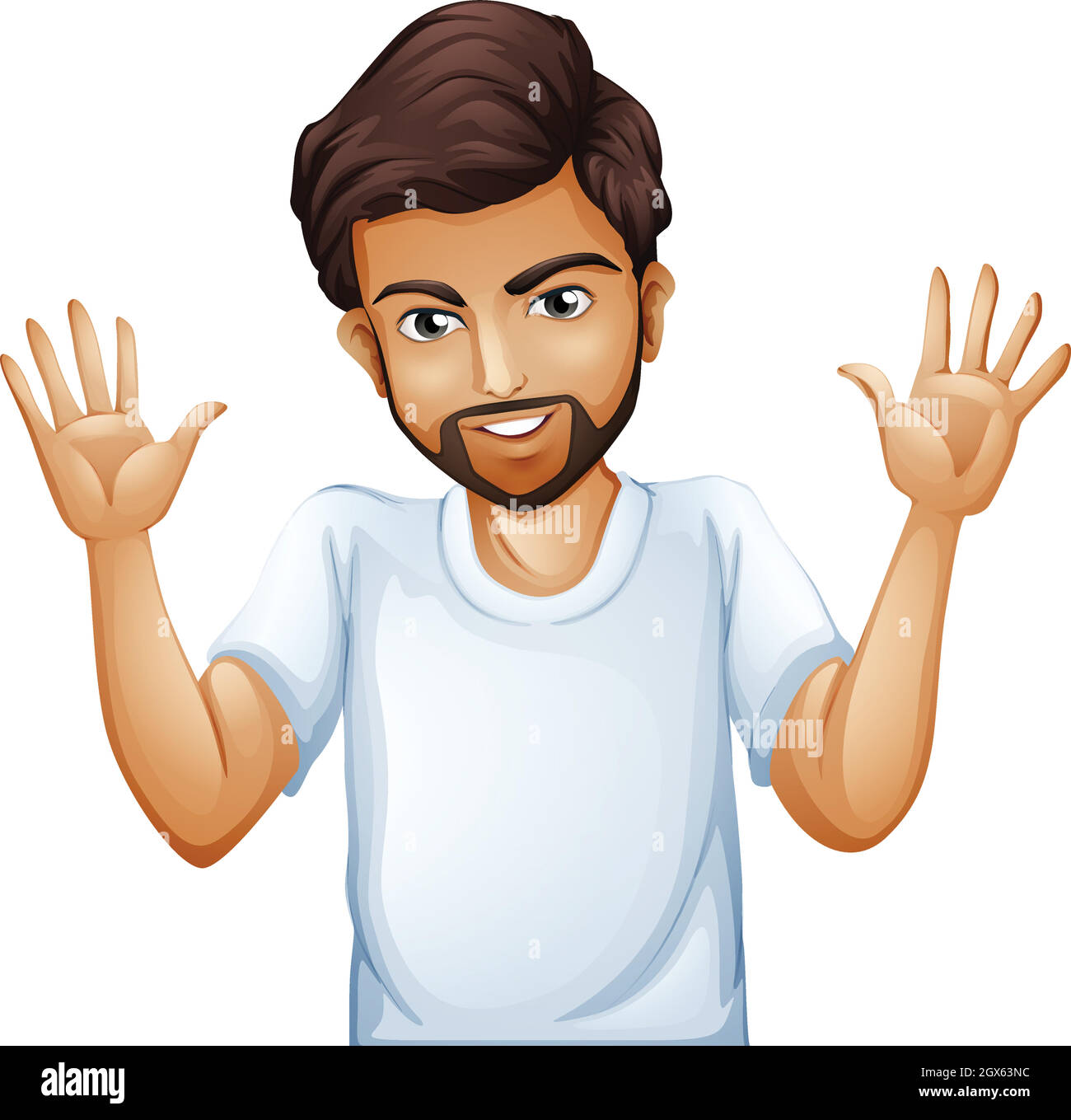 Man wearing a white t shirt Stock Vector Images - Alamy