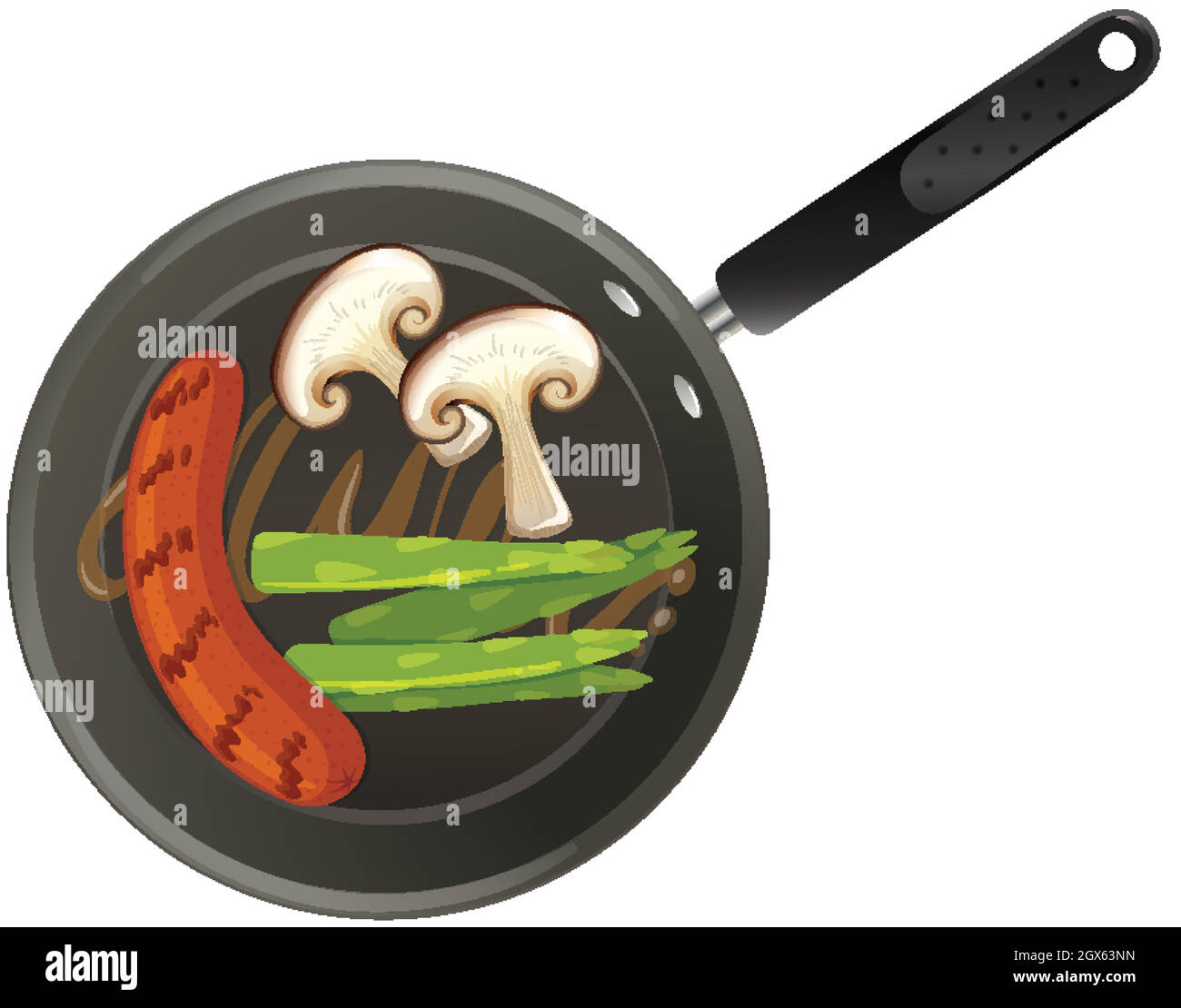 Aerial view of food on pan Stock Vector Image & Art - Alamy