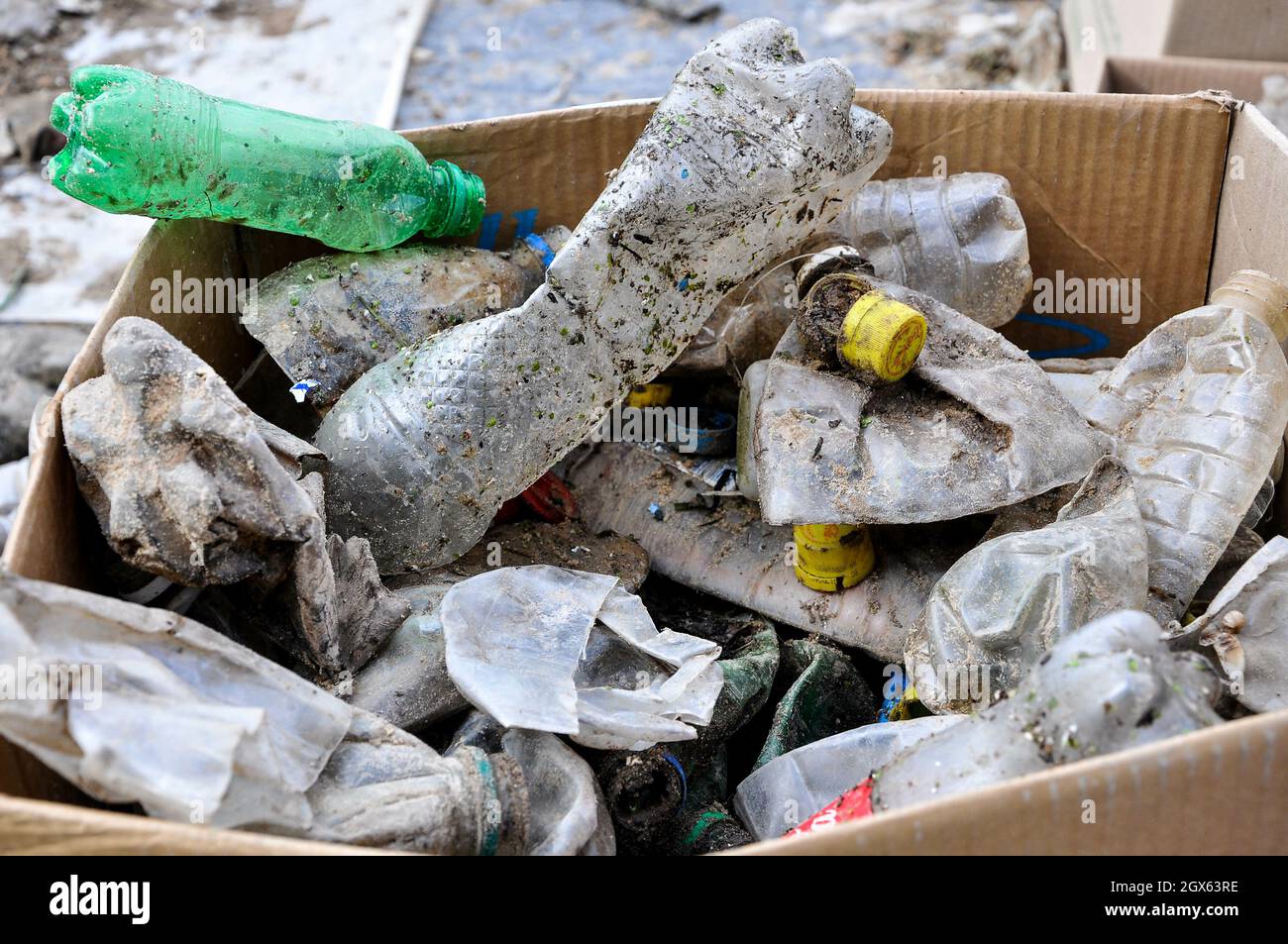 Closeup shot of a box of plastic trash at a dump Stock Photo - Alamy