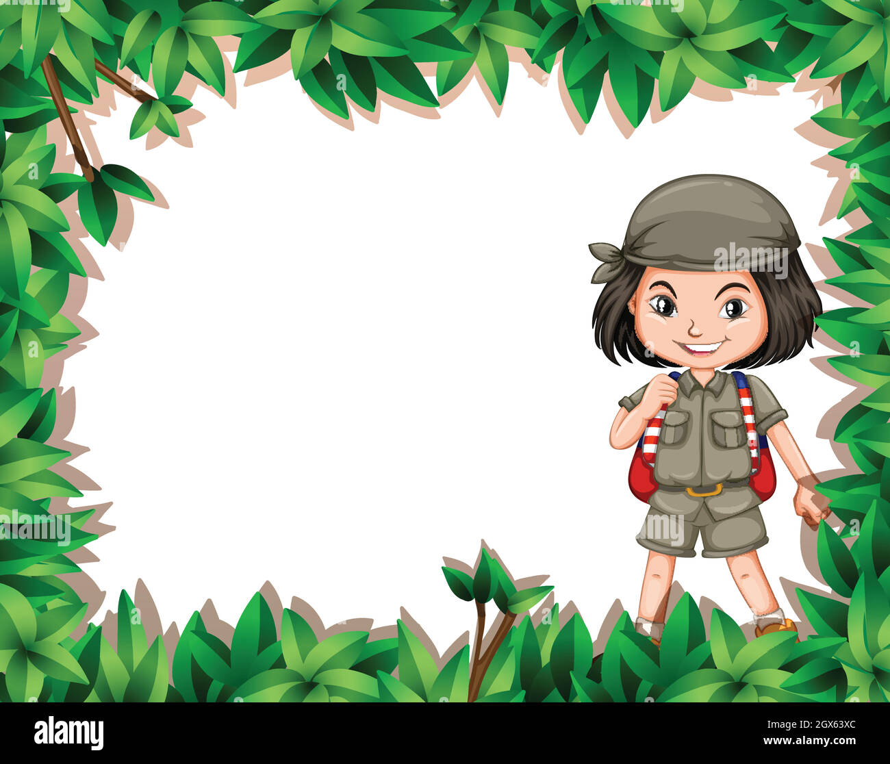 explorer girl in jungle Stock Vector Image & Art - Alamy