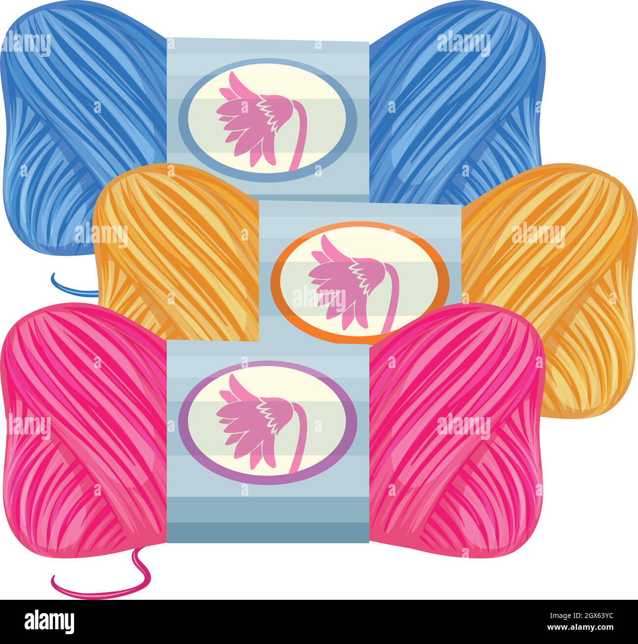 Knitting thread in three colors Stock Vector Image & Art - Alamy