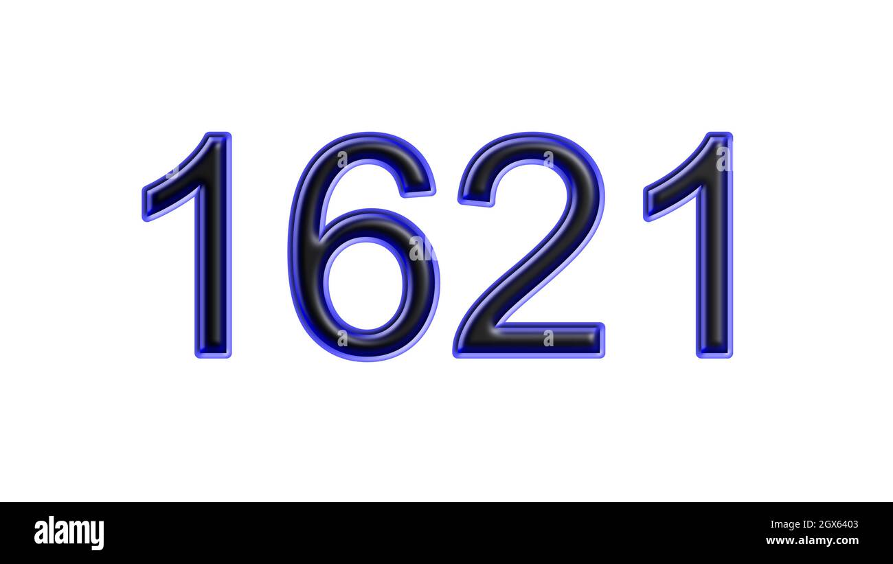 blue 1621 number 3d effect white background Stock Photo - Alamy