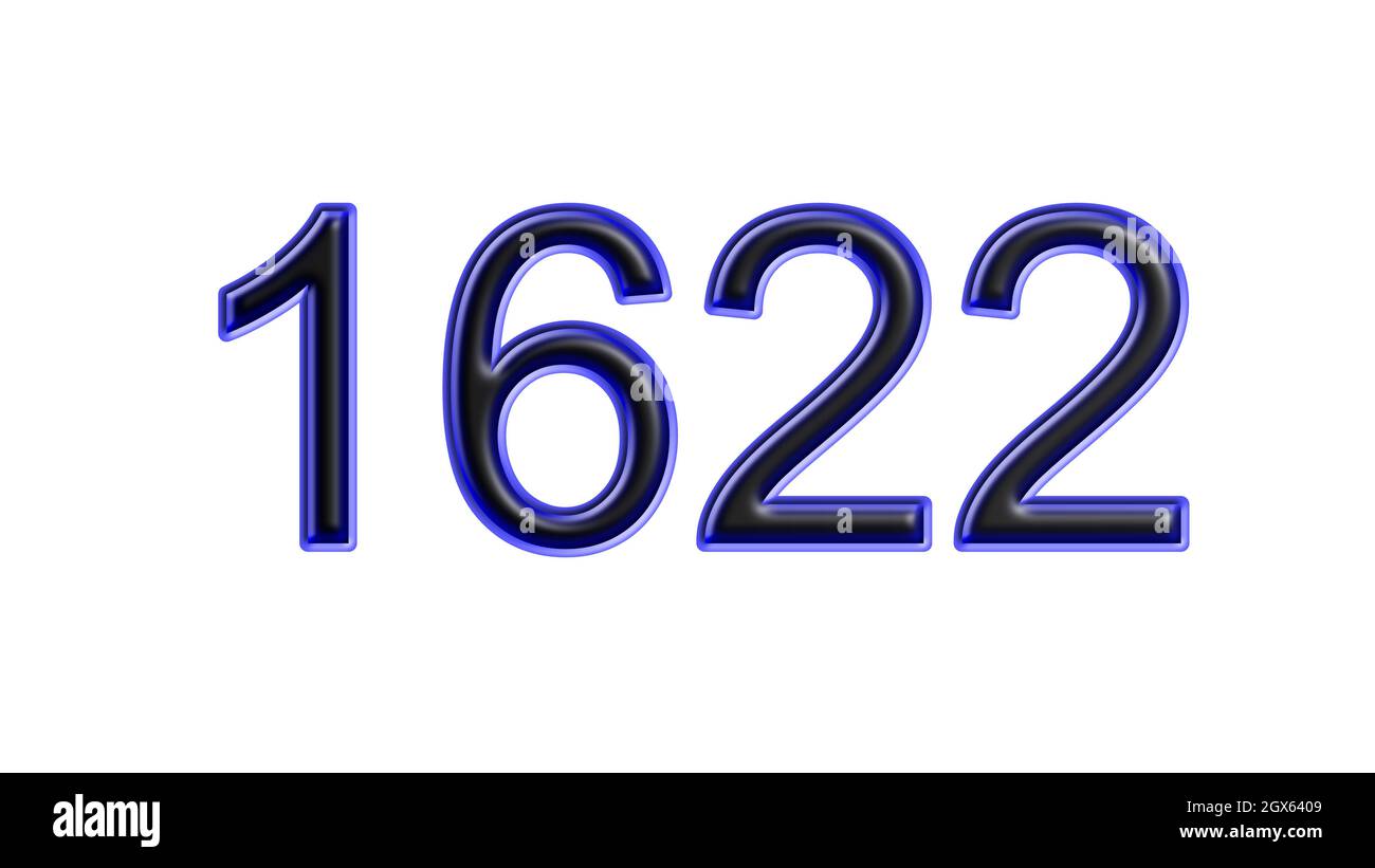 blue 1622 number 3d effect white background Stock Photo - Alamy