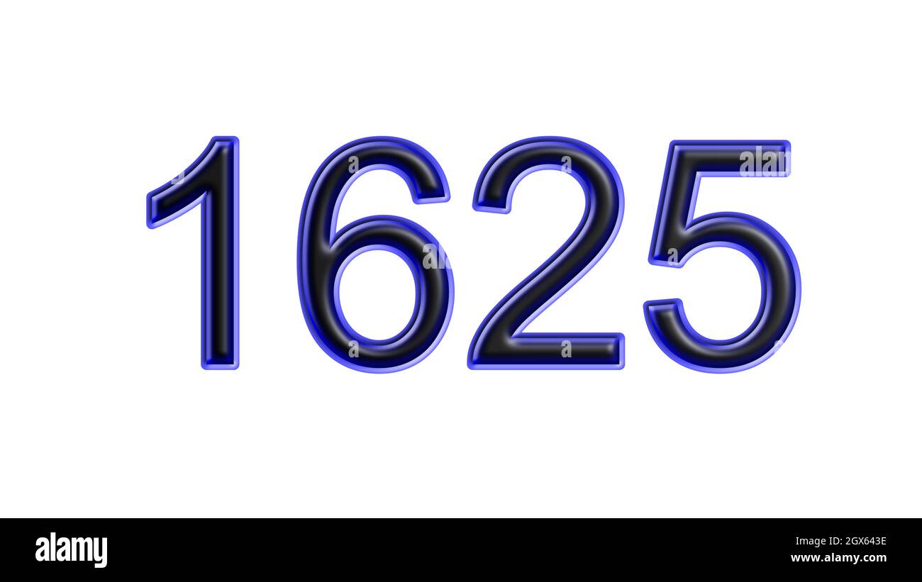 blue 1625 number 3d effect white background Stock Photo - Alamy