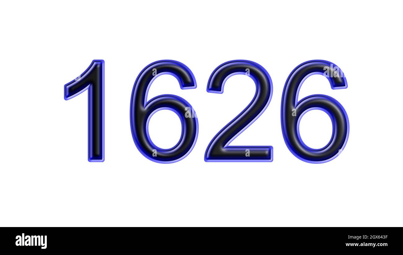 blue 1626 number 3d effect white background Stock Photo - Alamy