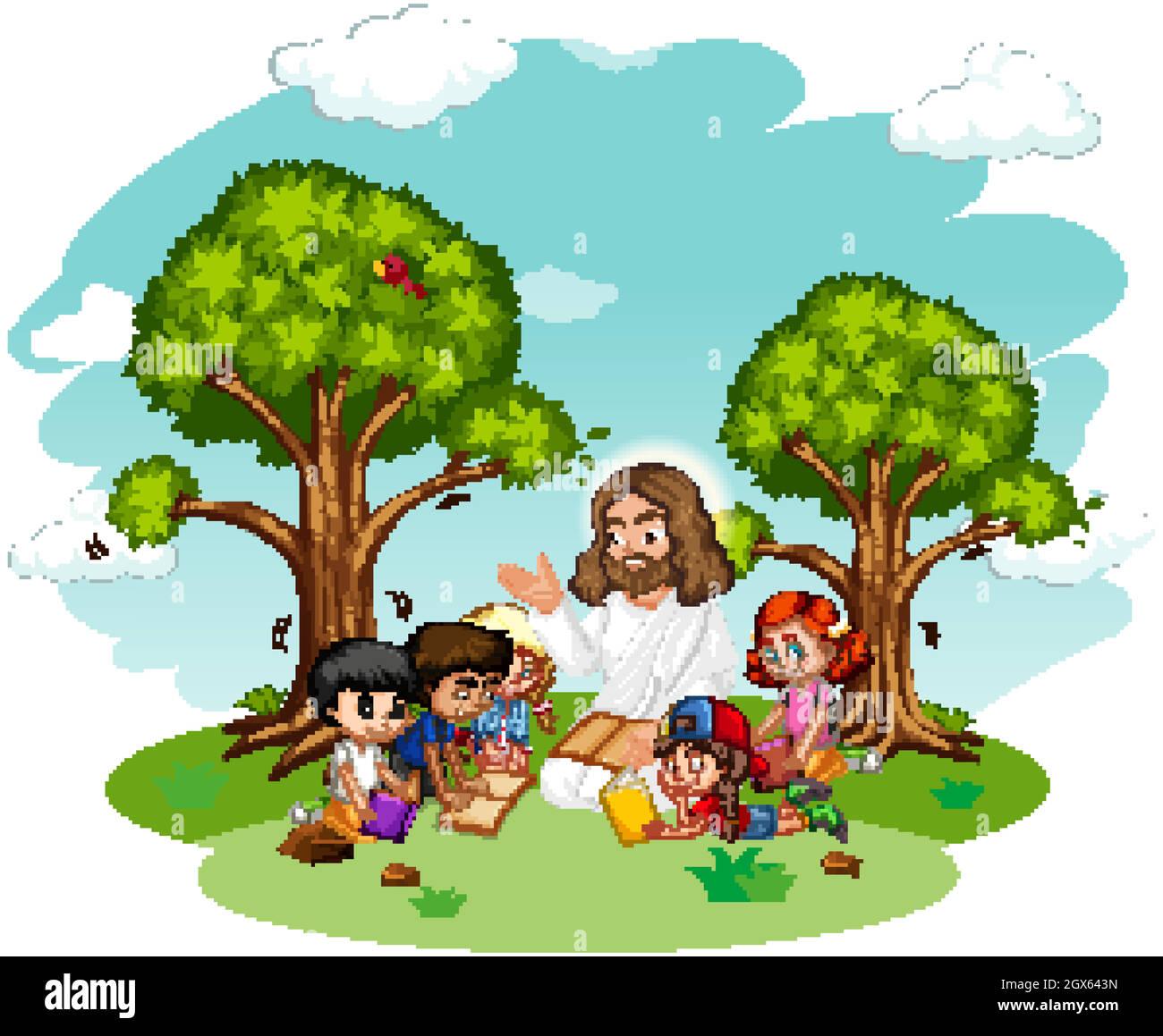 Jesus teaching people Stock Vector Images - Alamy