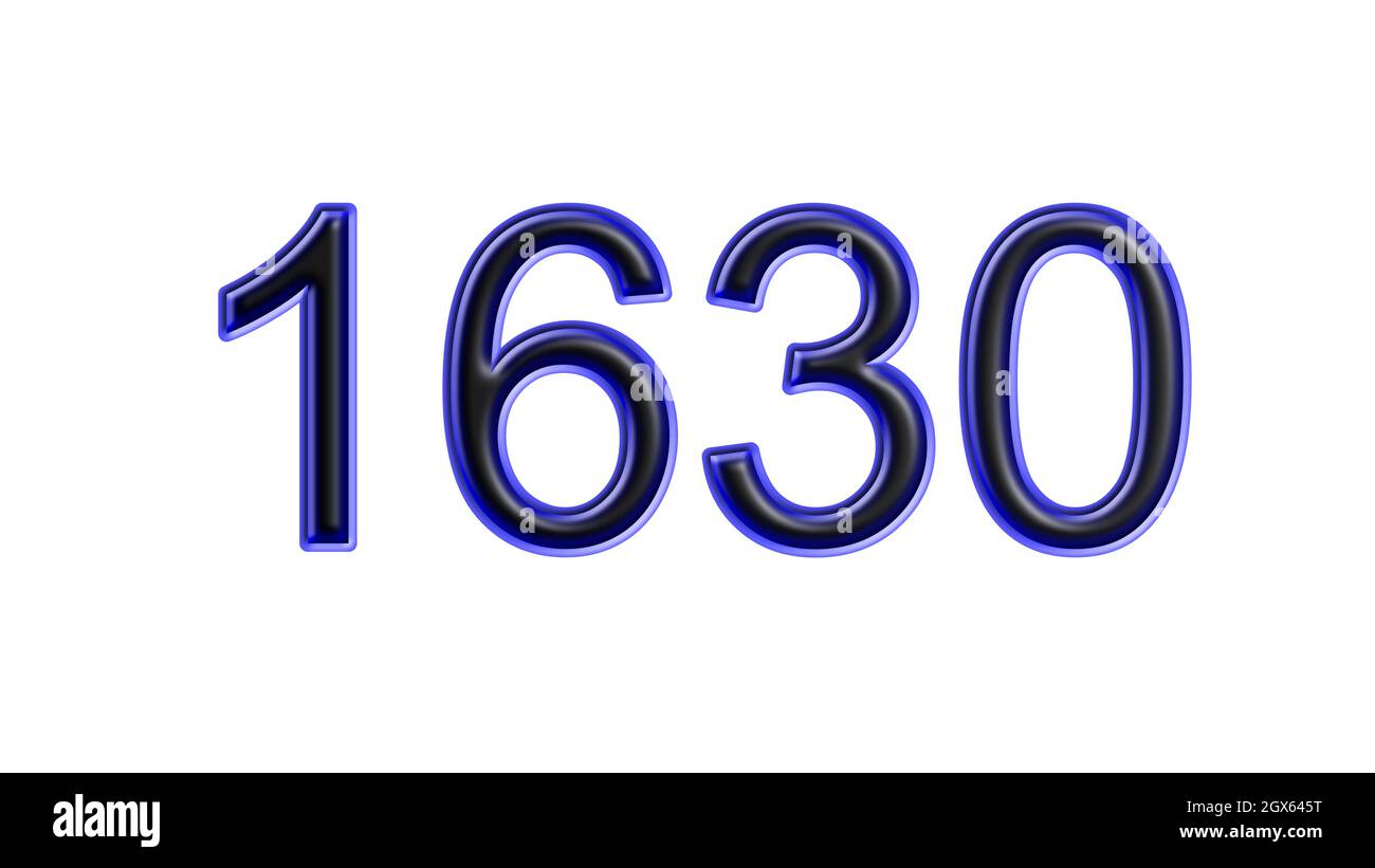 blue 1630 number 3d effect white background Stock Photo - Alamy
