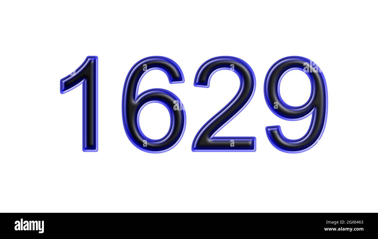 blue 1629 number 3d effect white background Stock Photo - Alamy