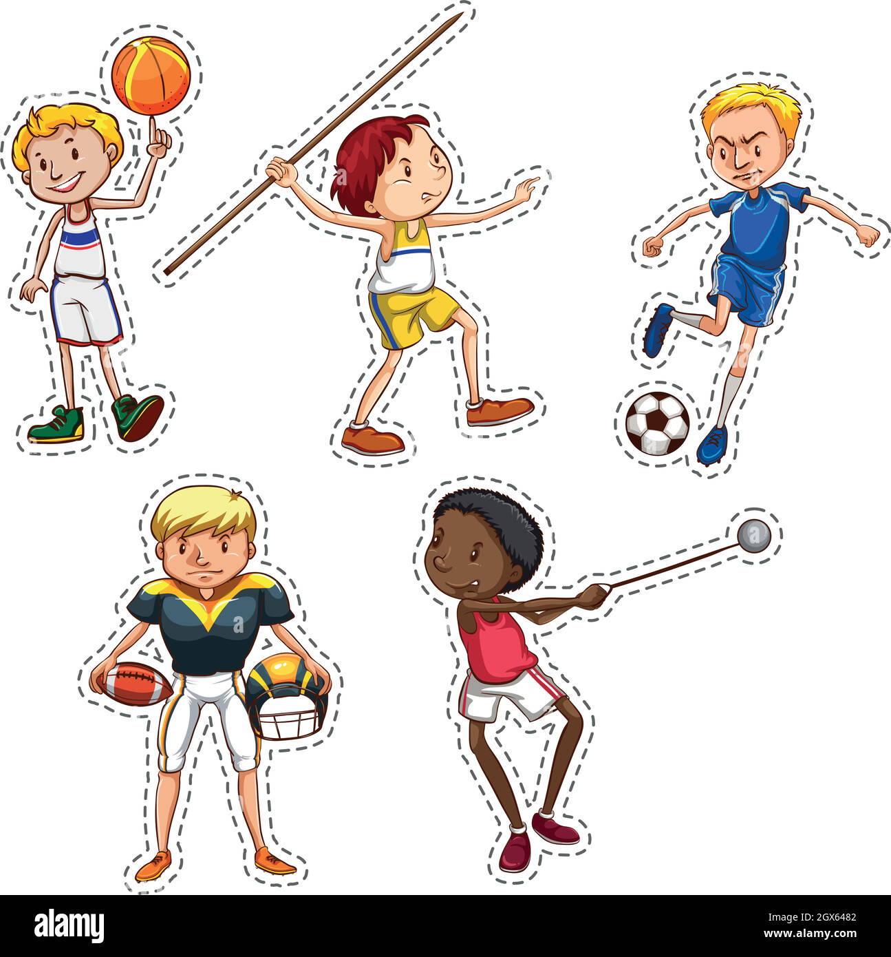 Sports illustration set Cut Out Stock Images & Pictures - Alamy