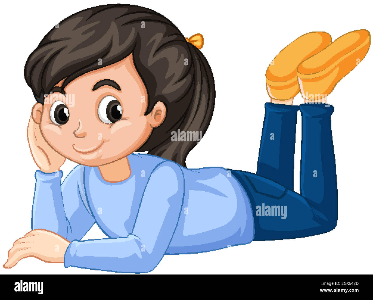 Little girl laying Stock Vector Images - Alamy