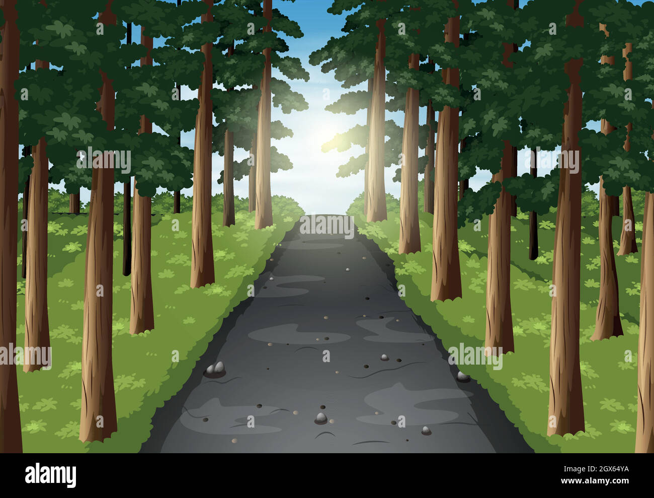 Road trail in forest Stock Vector Images - Alamy