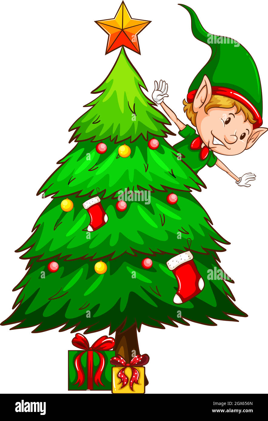 Christmas tree decorations illustration Stock Vector Images - Alamy