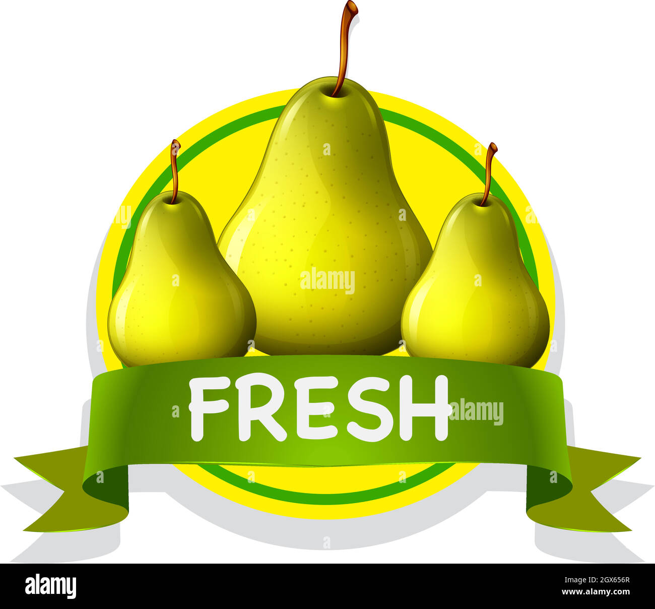Fresh food label with pears Stock Vector Image & Art - Alamy