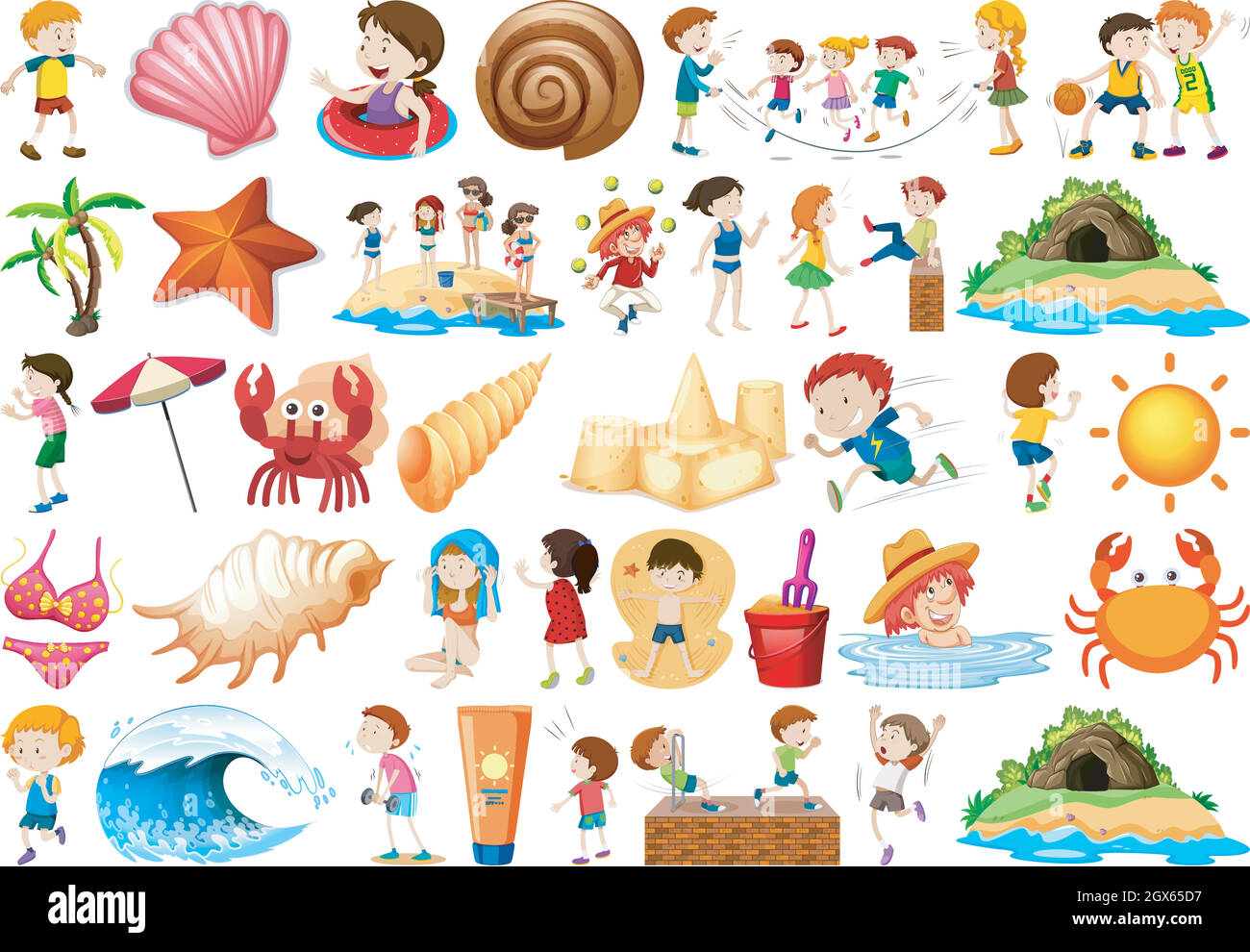 Set of summer element Stock Vector Image & Art - Alamy